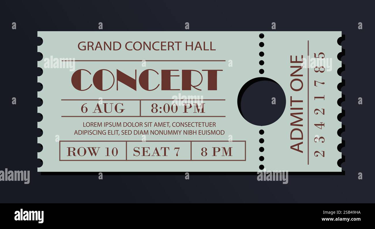Concert ticket design. Vector illustration Stock Vector Image & Art - Alamy