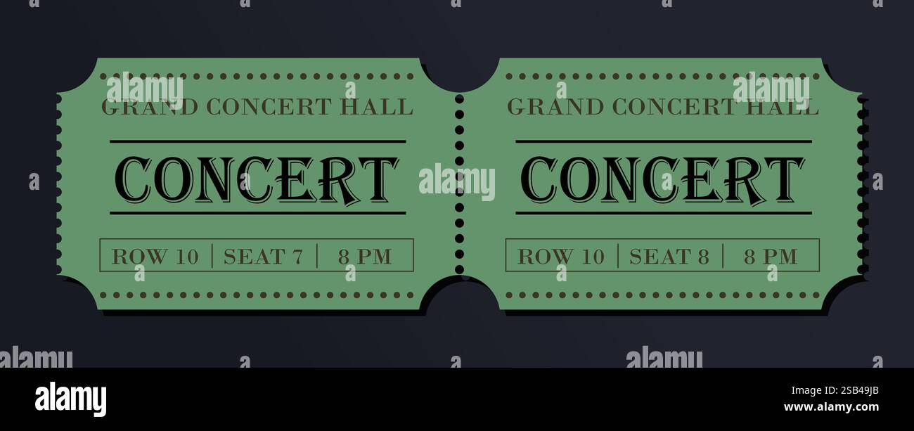 Concert ticket illustration. Vector illustration Stock Vector Image ...