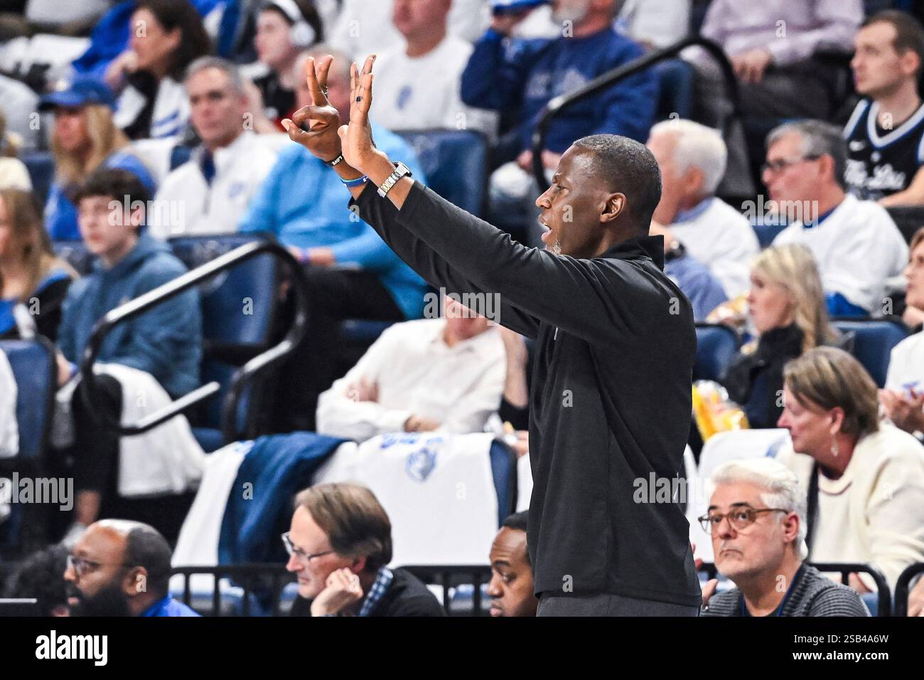 JANUARY 31, 2025: Dayton Flyers head coach Jayson King calls out the ...