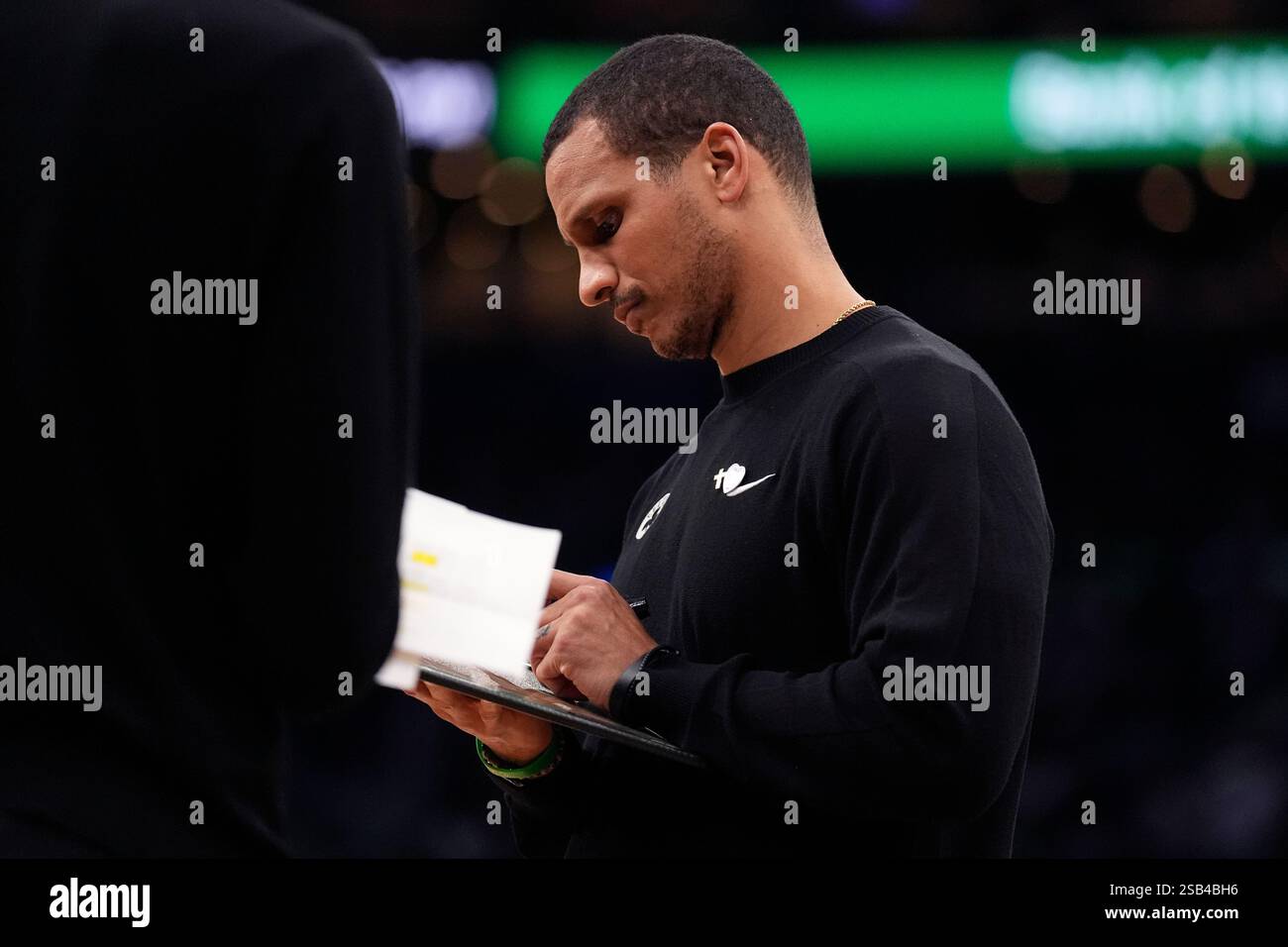 Boston Celtics head coach Joe Mazzulla during an NBA basketball game ...