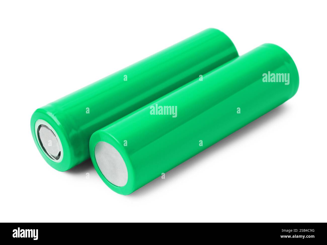 Green AA alkaline batteries isolated on white Stock Photo - Alamy