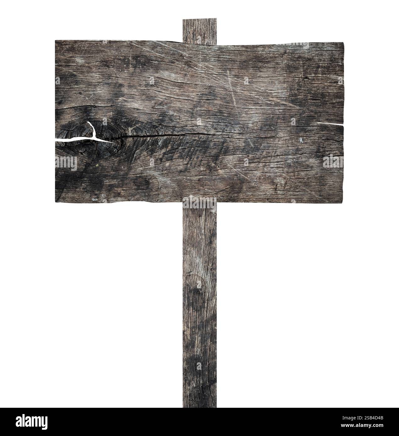 Old wooden sign isolated on white background Stock Photo - Alamy