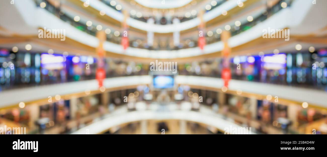 Abstract blur modern shopping mall interior background Stock Photo - Alamy