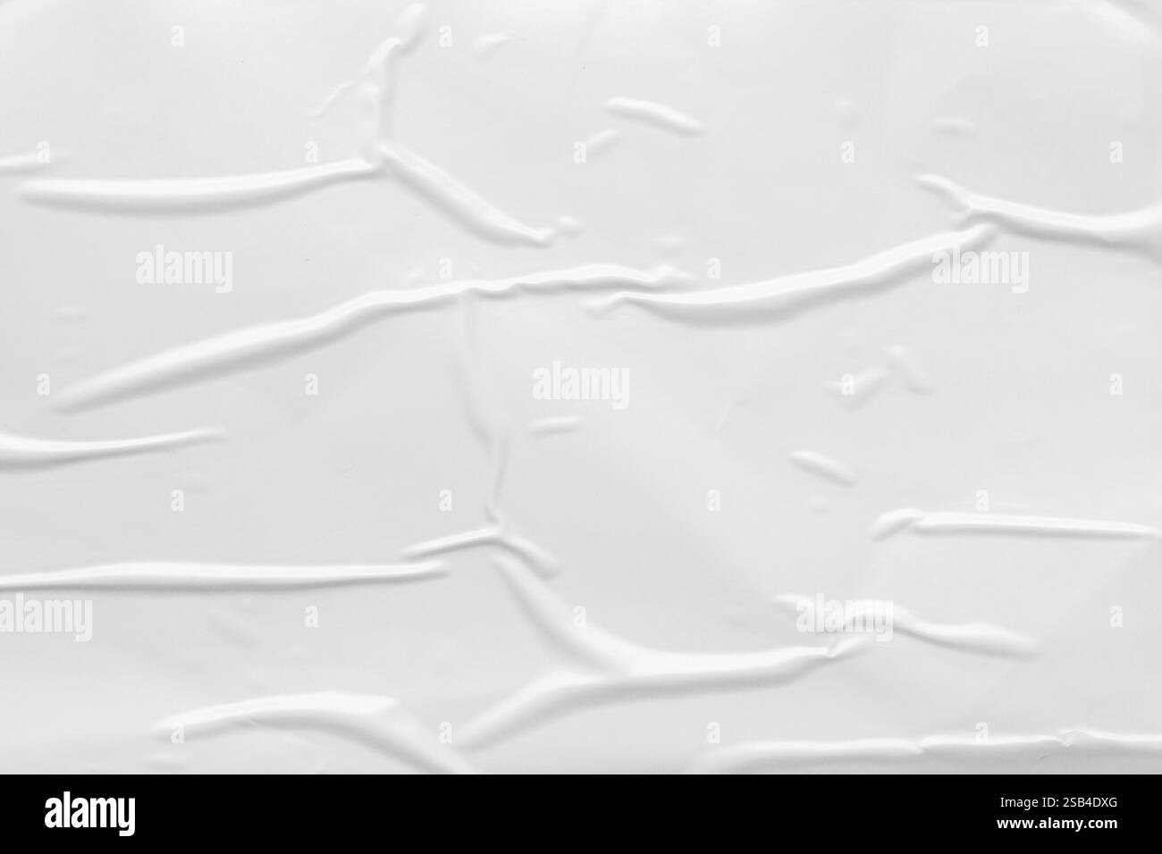 white crumpled and creased plastic poster texture background Stock ...