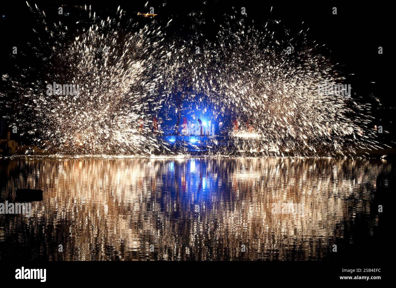 Beijing, China's Hebei Province. 30th Jan, 2025. Folk artists perform a ...