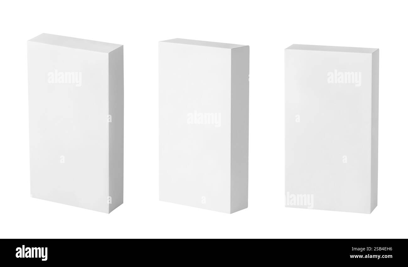 Mockup white box set isolated on white background Stock Photo - Alamy