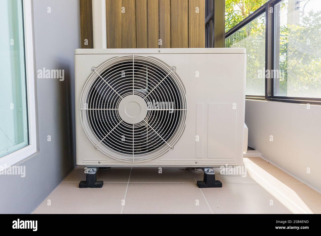 Air condition outdoor unit compressor install outside the house Stock ...