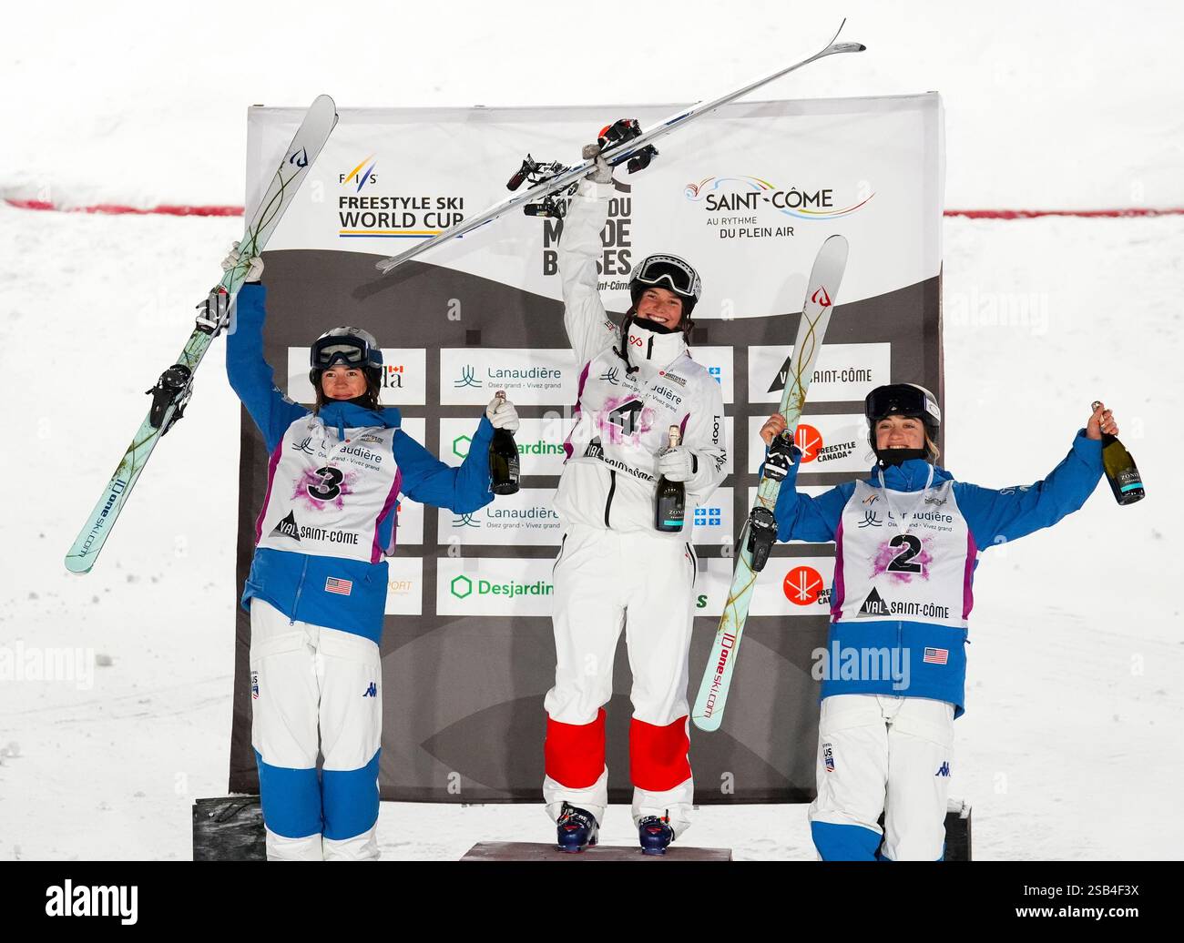 Canada's Maia Schwinghammer, center, celebrates her win alongside ...
