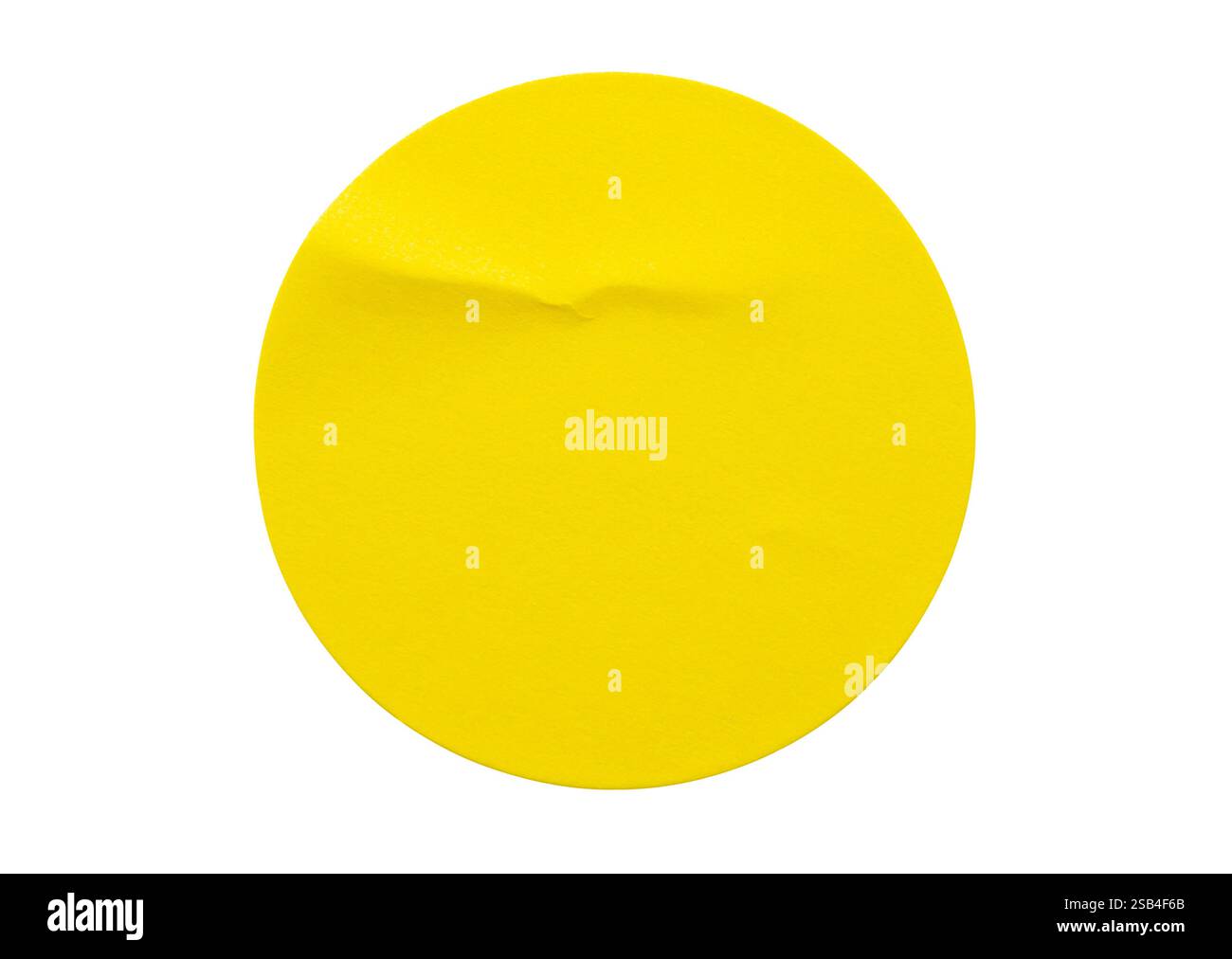 Yellow round paper sticker label isolated on white background Stock ...