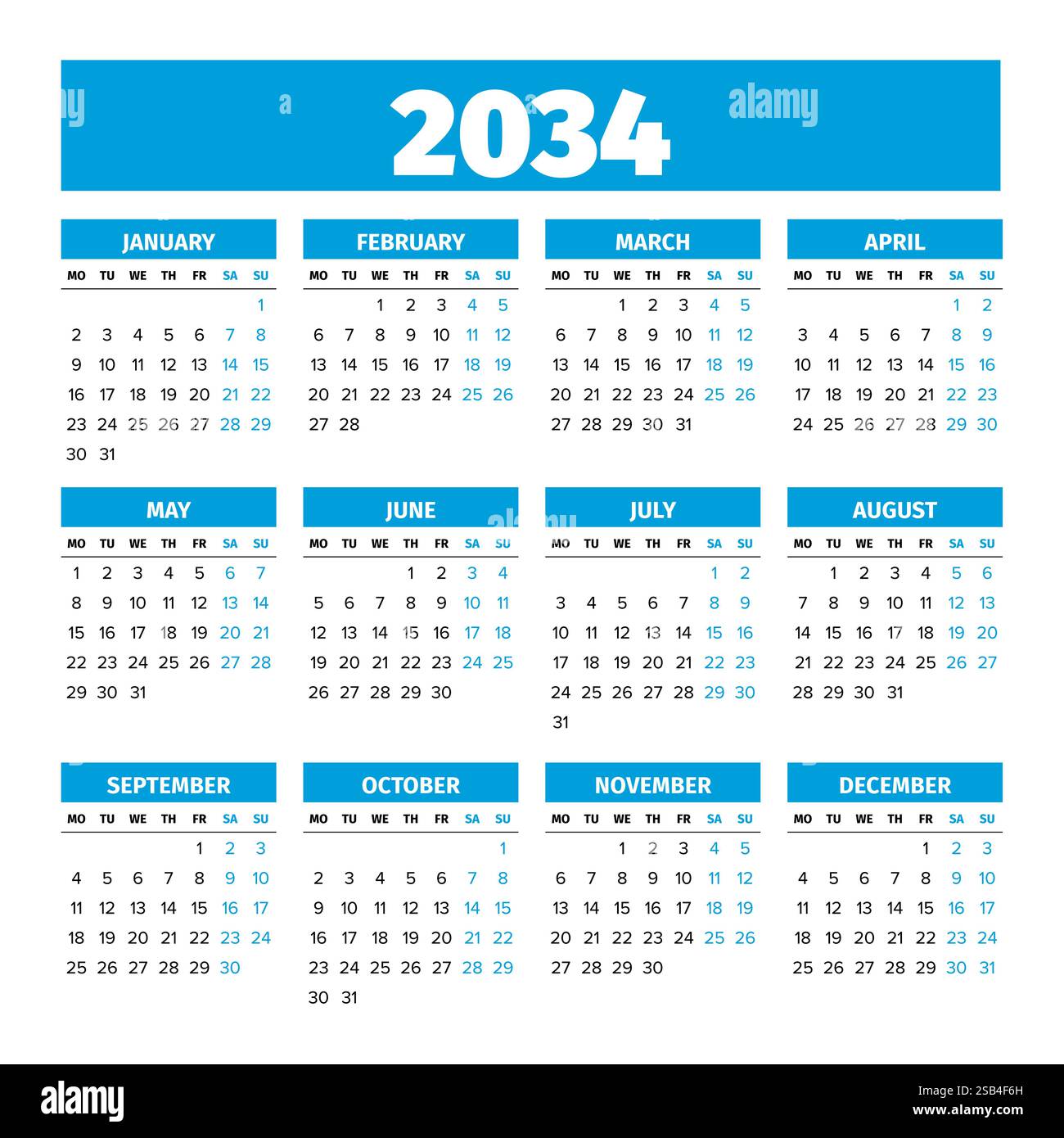 February 2034 Stock Vector Images - Alamy