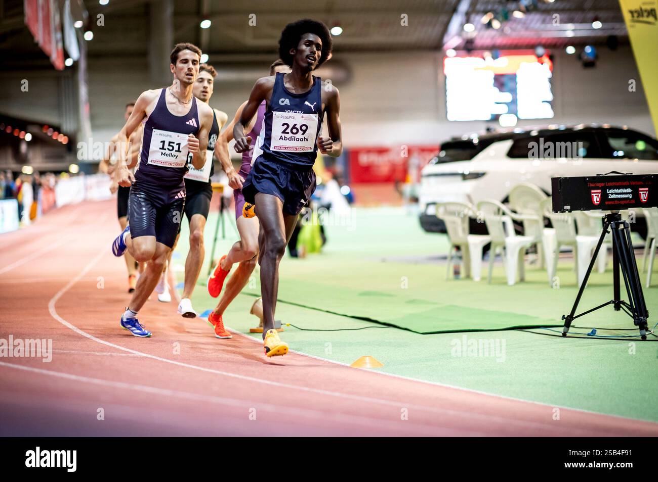 Erfurt, Deutschland. 31st Jan, 2025. Im 1500m-Rennen: Mohamed Abdilaahi ...
