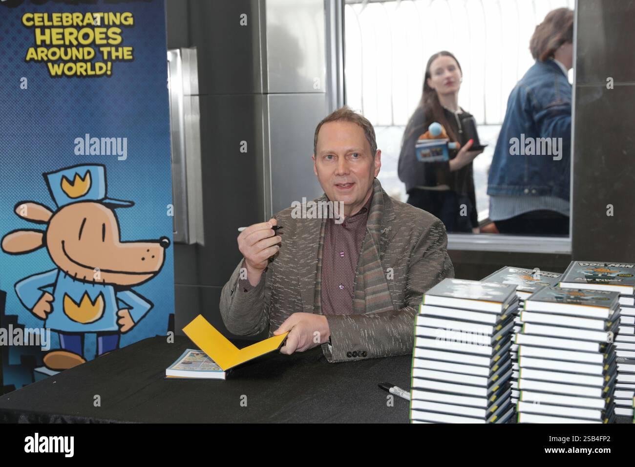 NEW YORK, NEW YORK - JANUARY 31: Comedian Pete Davidson and bestselling author Dav Pilkey light ...