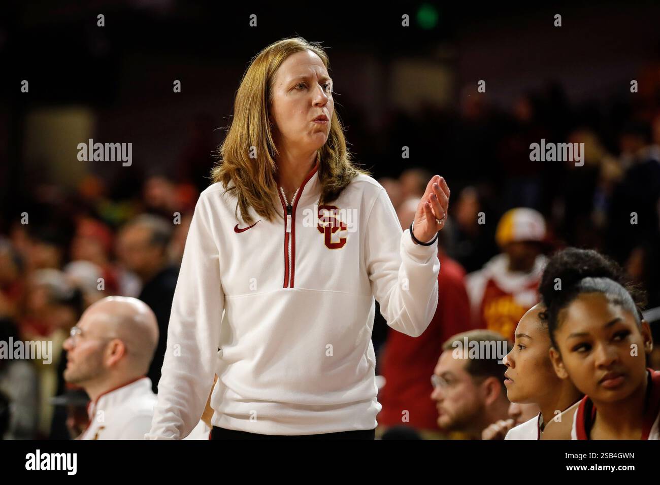 LOS ANGELES, CA - JANUARY 30: USC Trojans head coach Lindsay Gottlieb ...