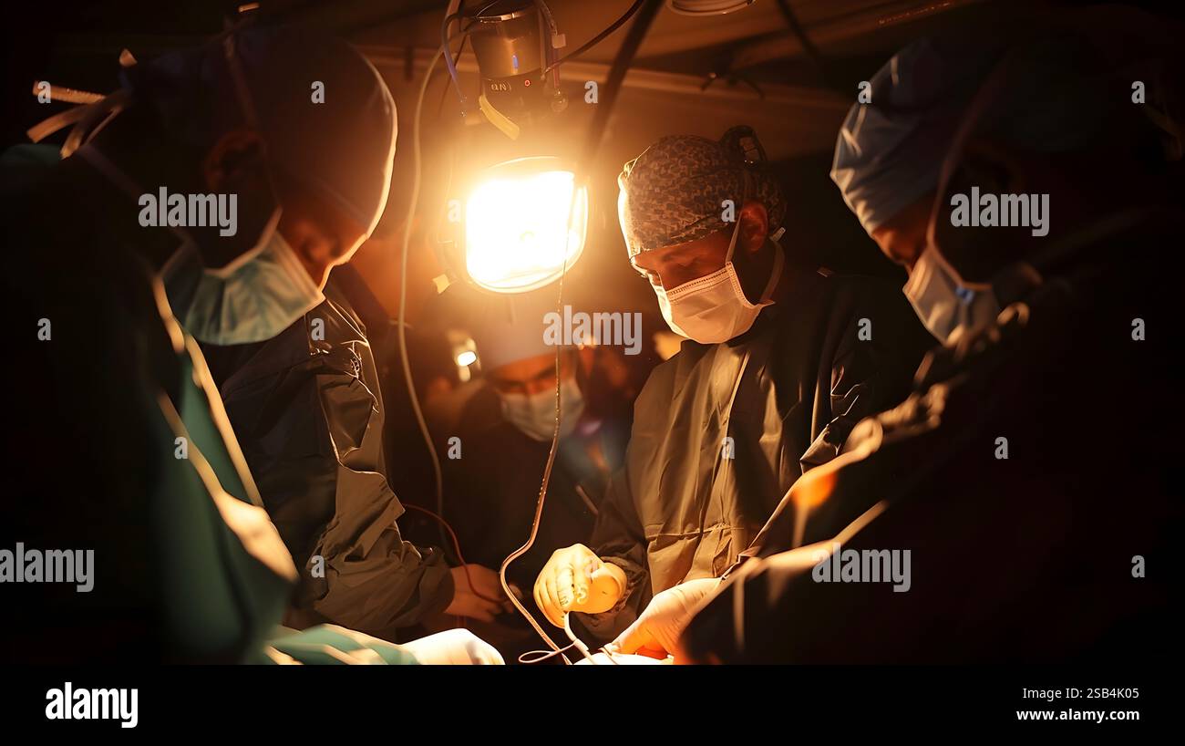 This image captures the intense and critical work of an emergency room ...