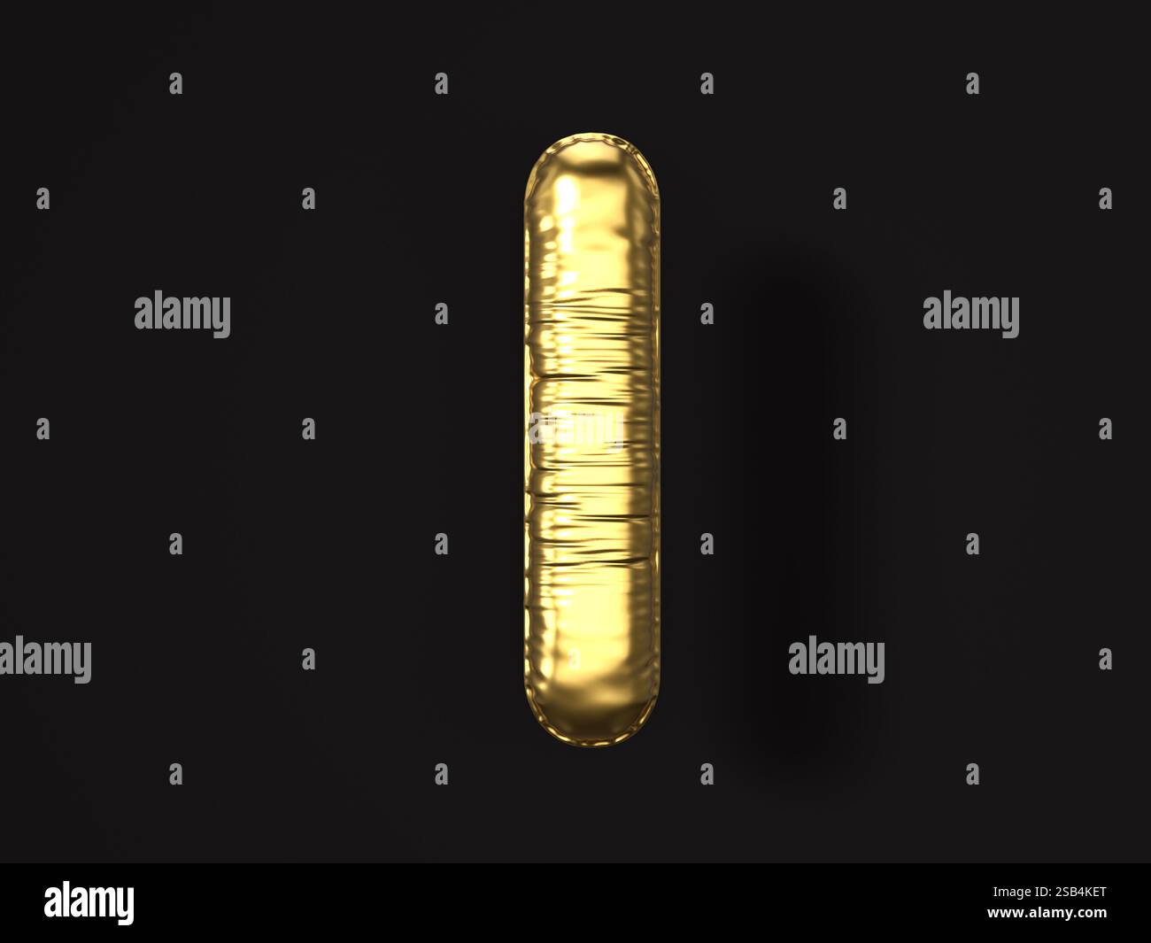 Gold balloon letter I on a black background. 3d illustration Stock ...