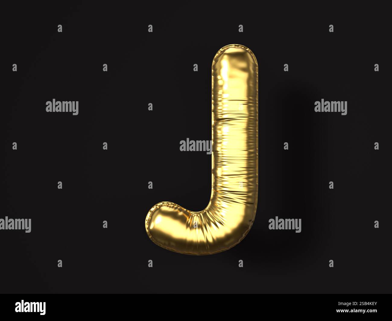 Gold balloon letter J on a black background. 3d illustration Stock ...