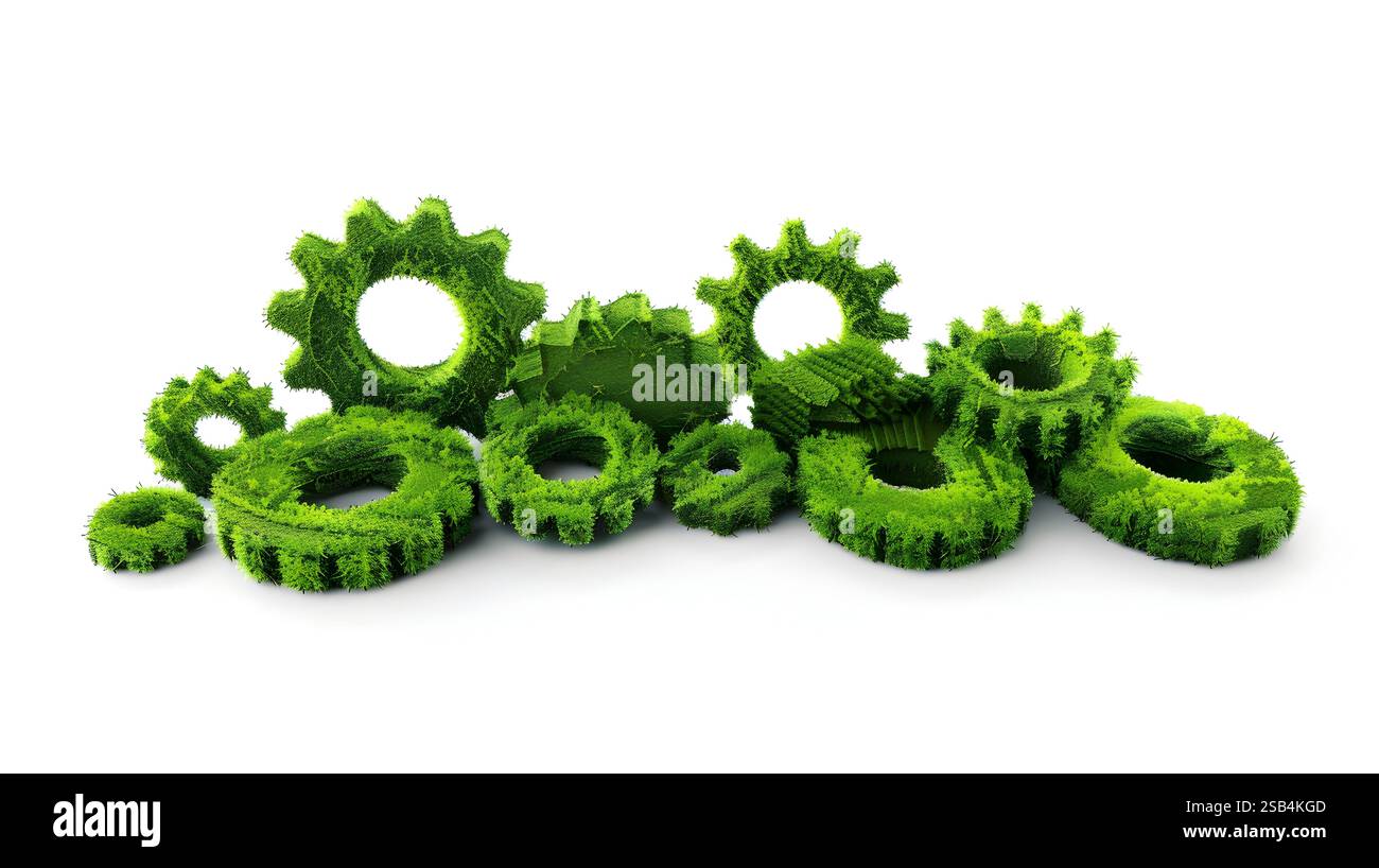 This unique kinetic sculpture features grass-made gear wheels of ...