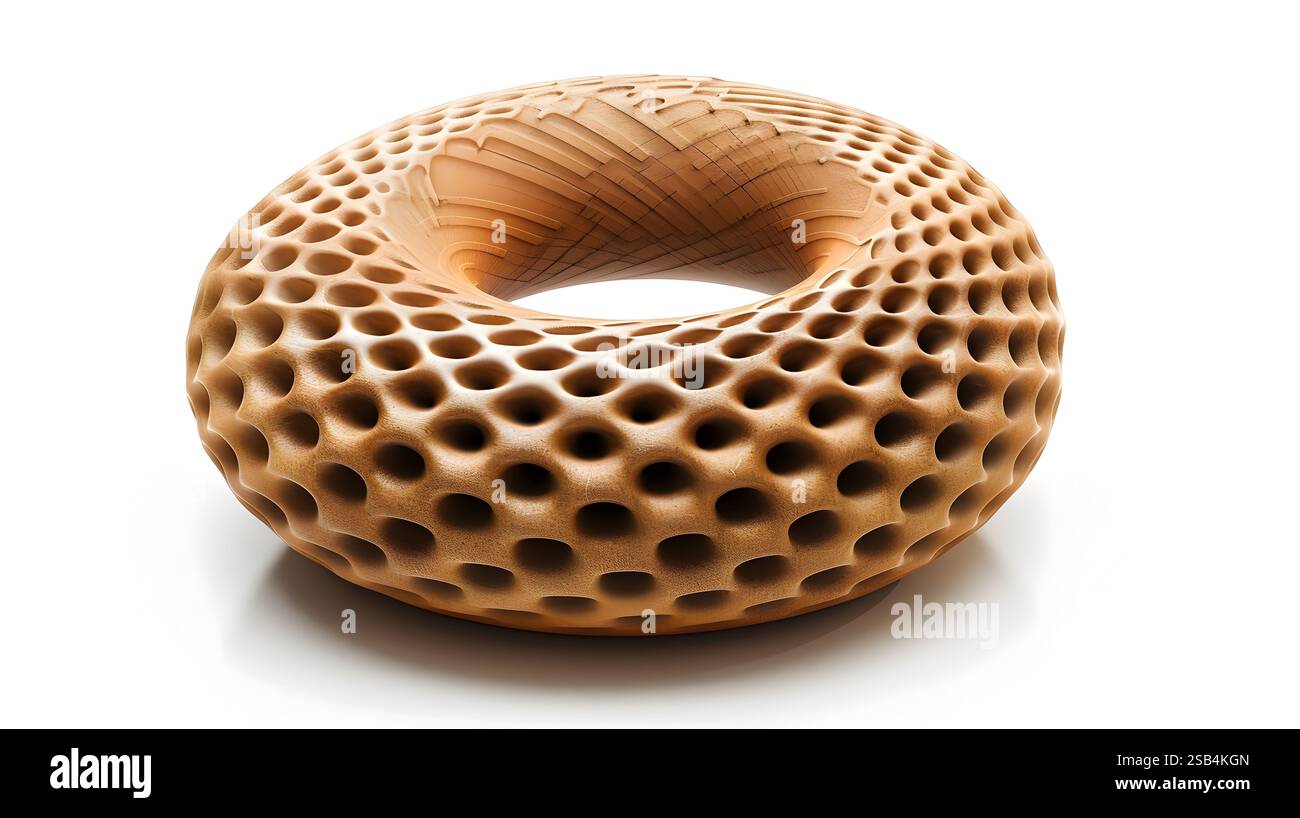 This striking 3D clay torus, or doughnut shape, showcases the ...