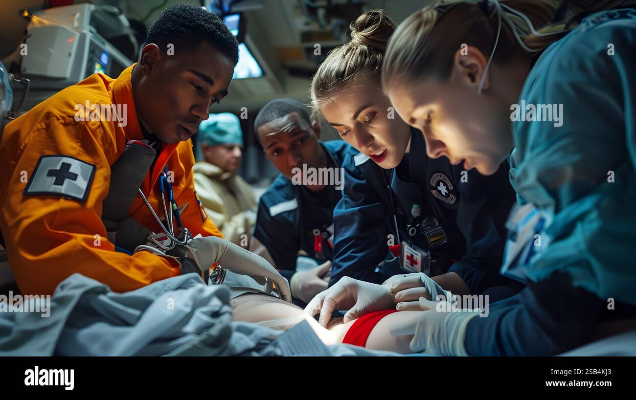 A gripping depiction of an ER trauma team in action, demonstrating ...