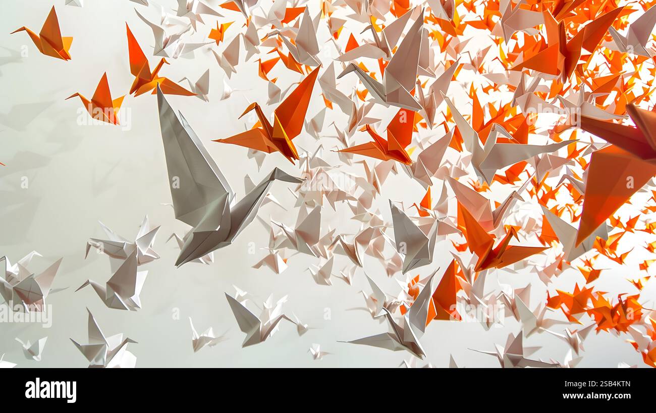 A dynamic display showcasing the transition of plain paper sheets into ...