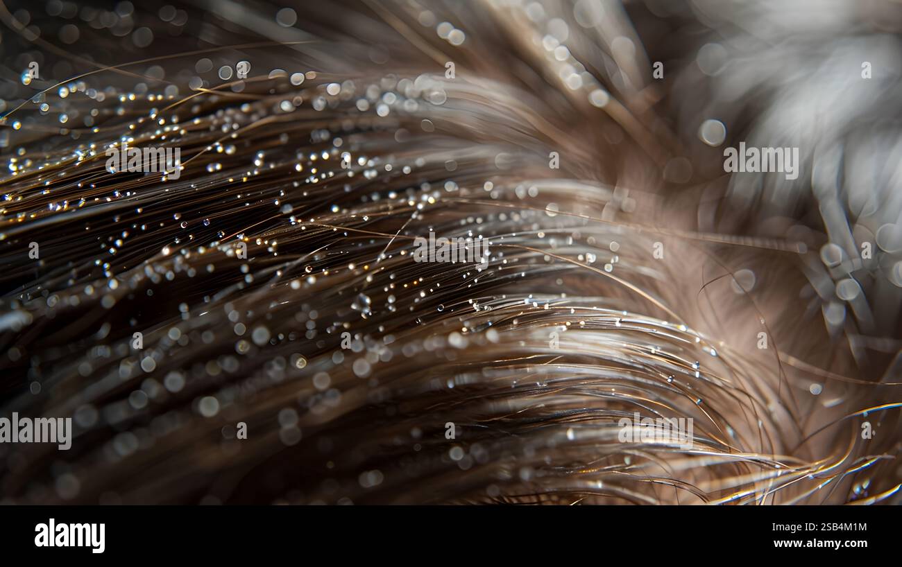 This macro shot reveals a stark contrast between a dry, flaky scalp ...