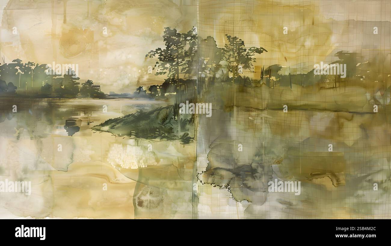 This exquisite painting showcases a sustainable living scene on ...