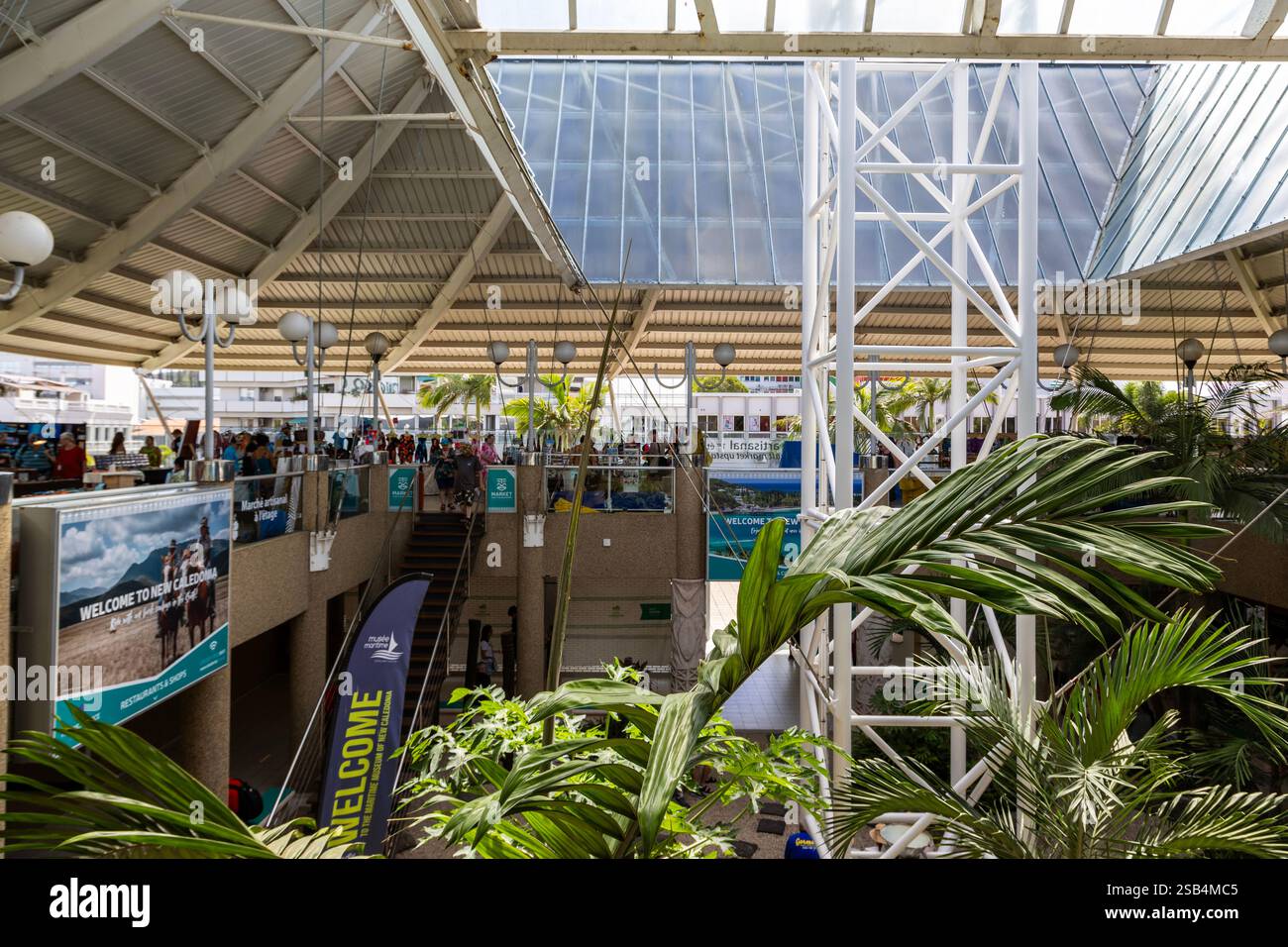 View of the shopping area of the cruise terminal in Noumea, New ...