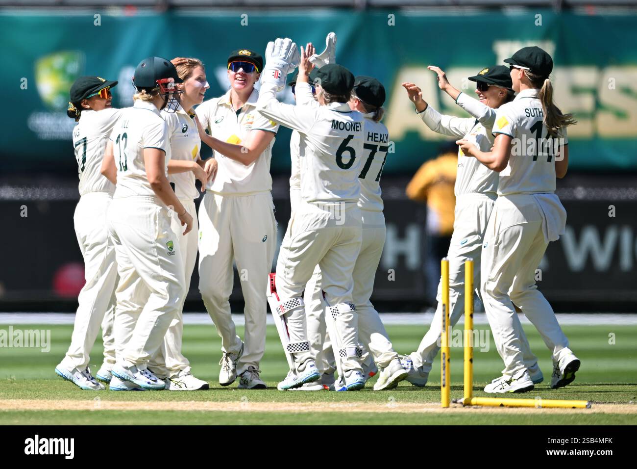 Darcie Brown of Australia (3rd left) celebrates with teammates after ...