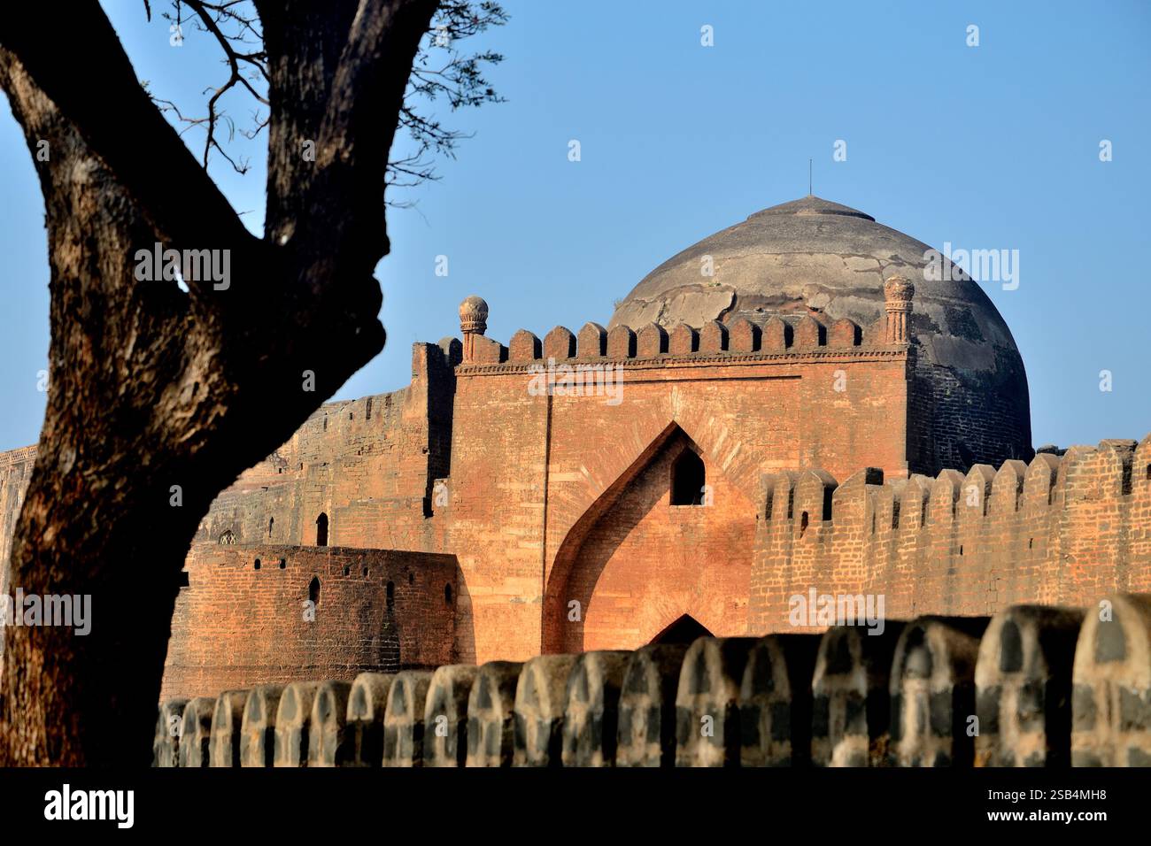 Fortification wall of the Bidar fort, built by Sultan Alla-Ud-Din ...