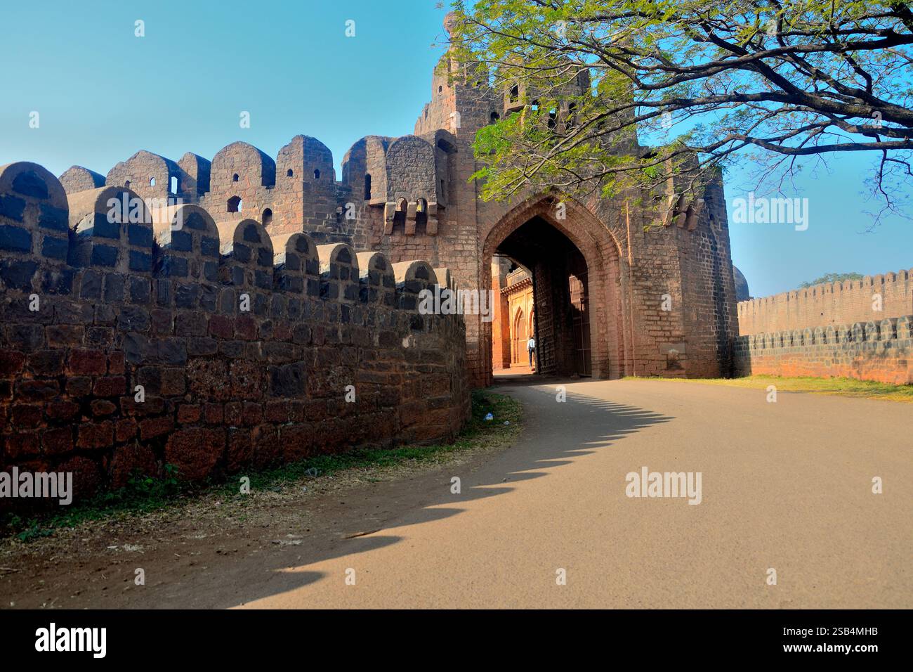 Fortification wall of the Bidar fort, built by Sultan Alla-Ud-Din ...