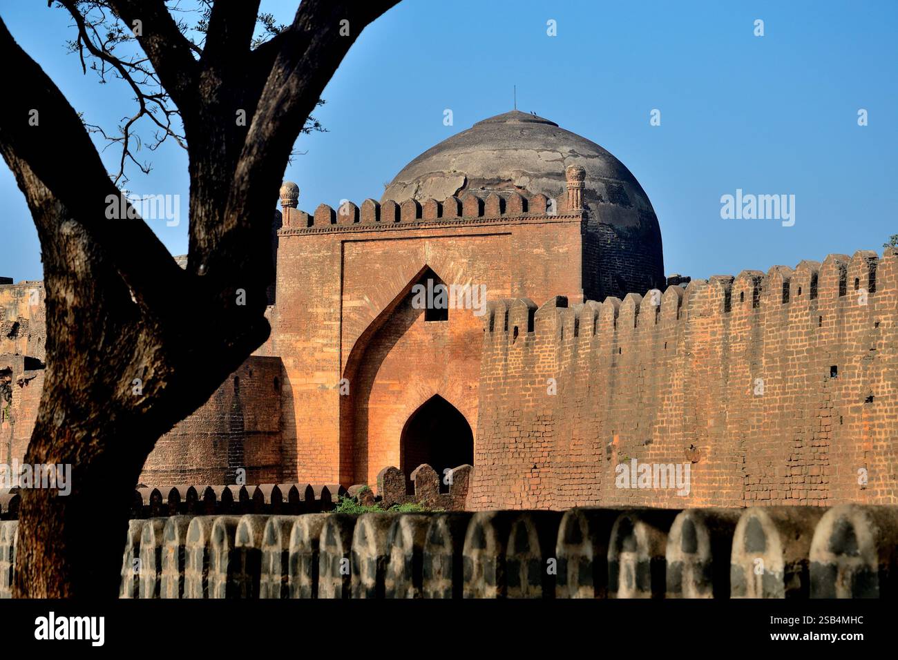 Fortification wall of the Bidar fort, built by Sultan Alla-Ud-Din ...