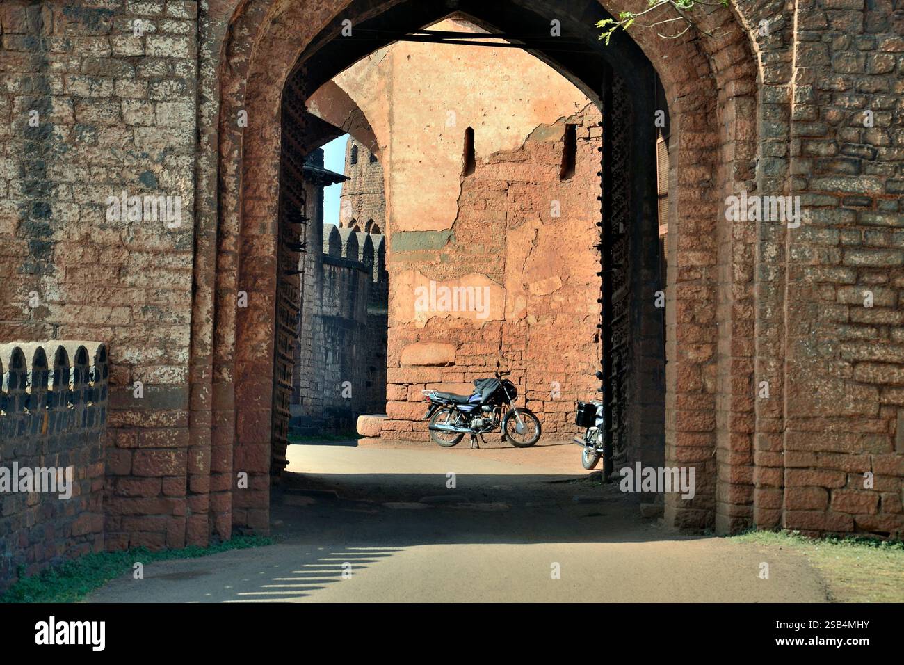 Fortification wall of the Bidar fort, built by Sultan Alla-Ud-Din ...