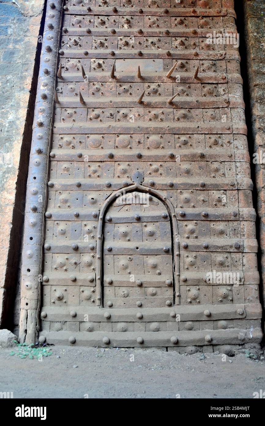 Partial view of the entrance gate of the Bidar fort, built by Sultan ...