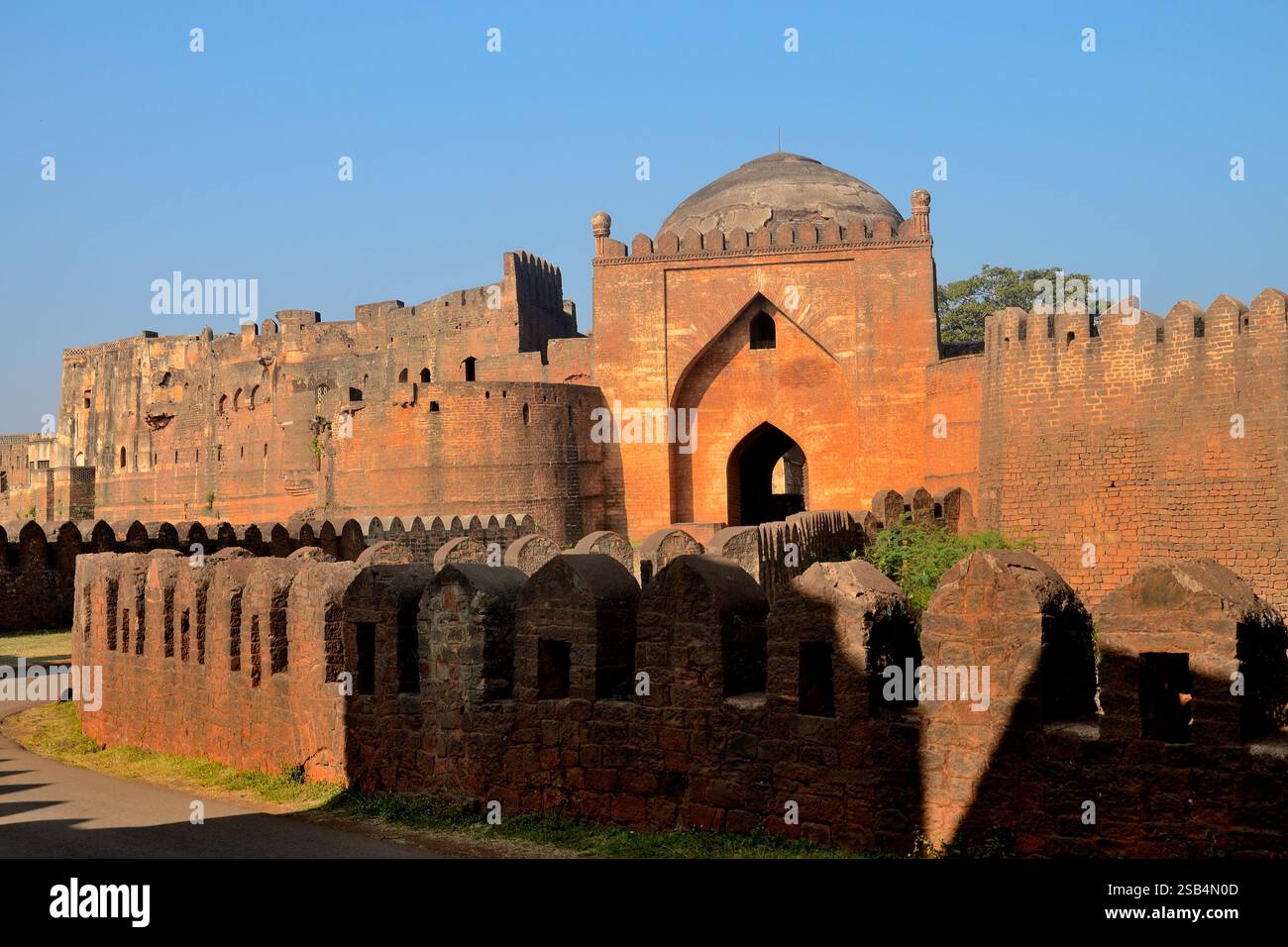 Fortification wall of the Bidar fort, built by Sultan Alla-Ud-Din ...