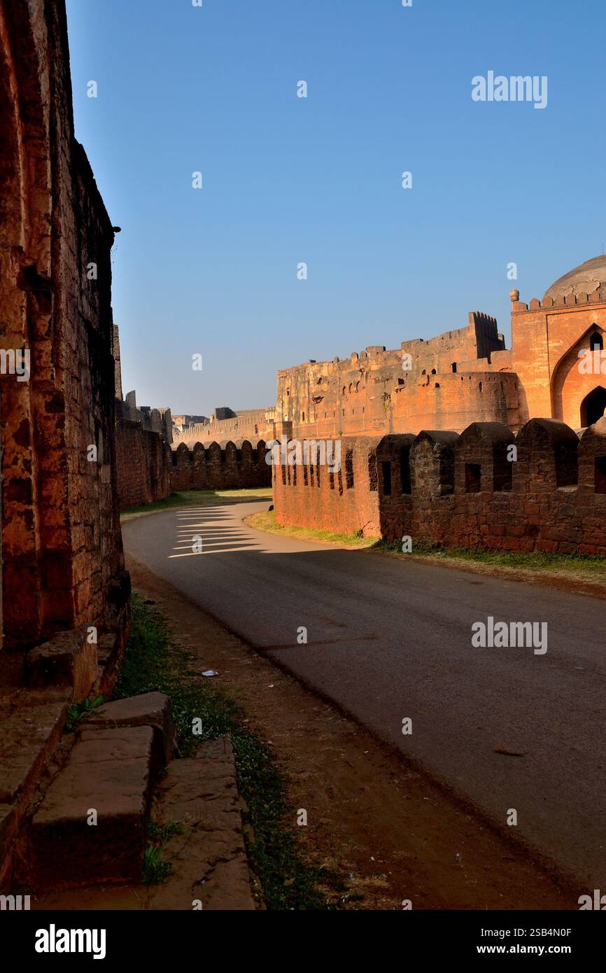 Fortification wall of the Bidar fort, built by Sultan Alla-Ud-Din ...