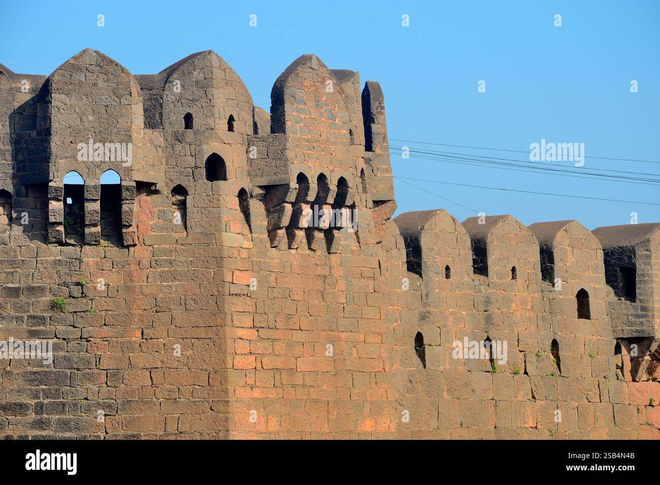 Fortification wall of the Bidar fort, built by Sultan Alla-Ud-Din ...