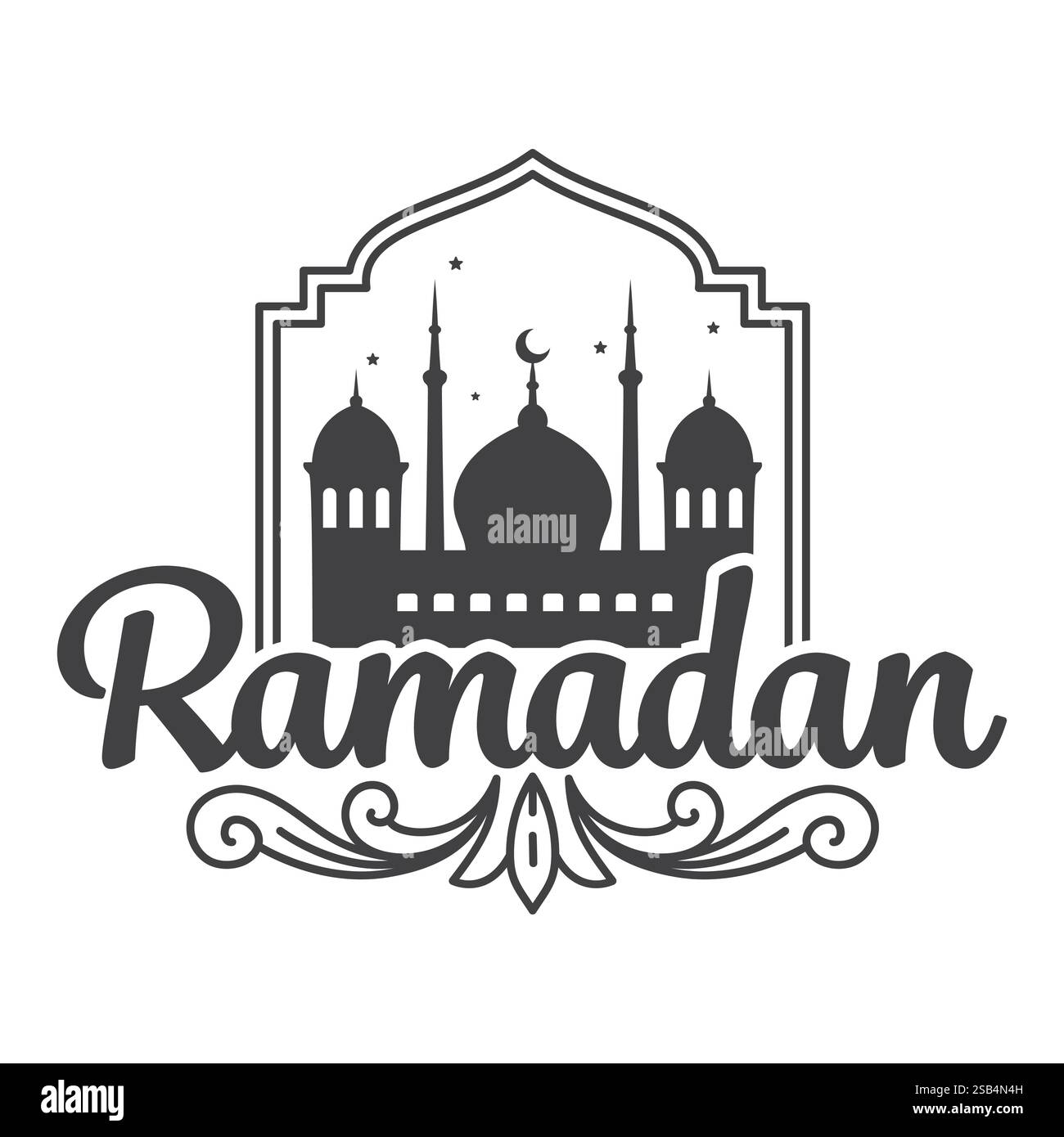 Ramadan Mosque Design Featuring Stars and Crescent Moon Stock Vector ...
