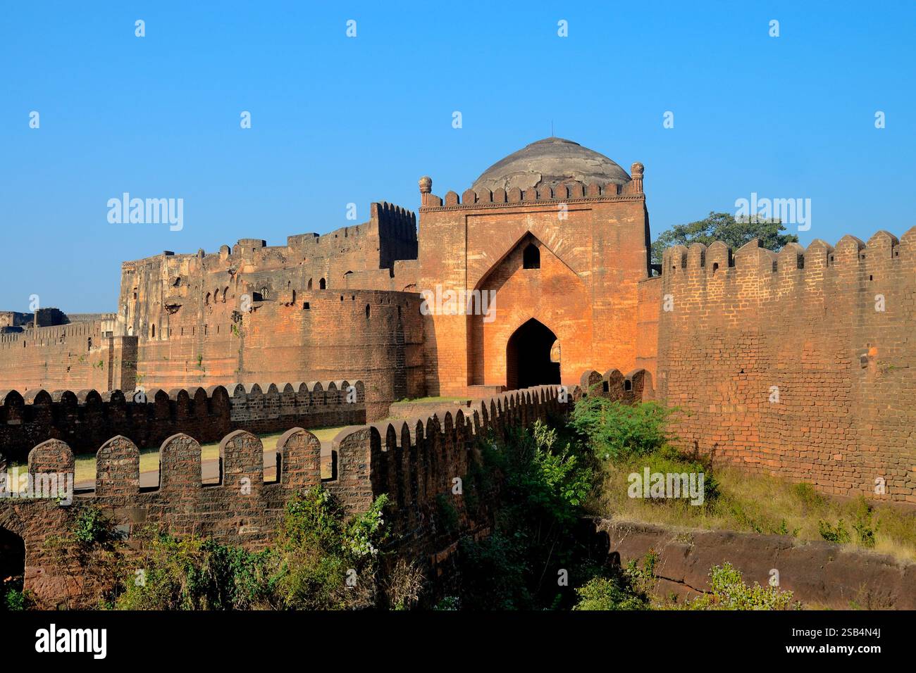 Fortification wall of the Bidar fort, built by Sultan Alla-Ud-Din ...