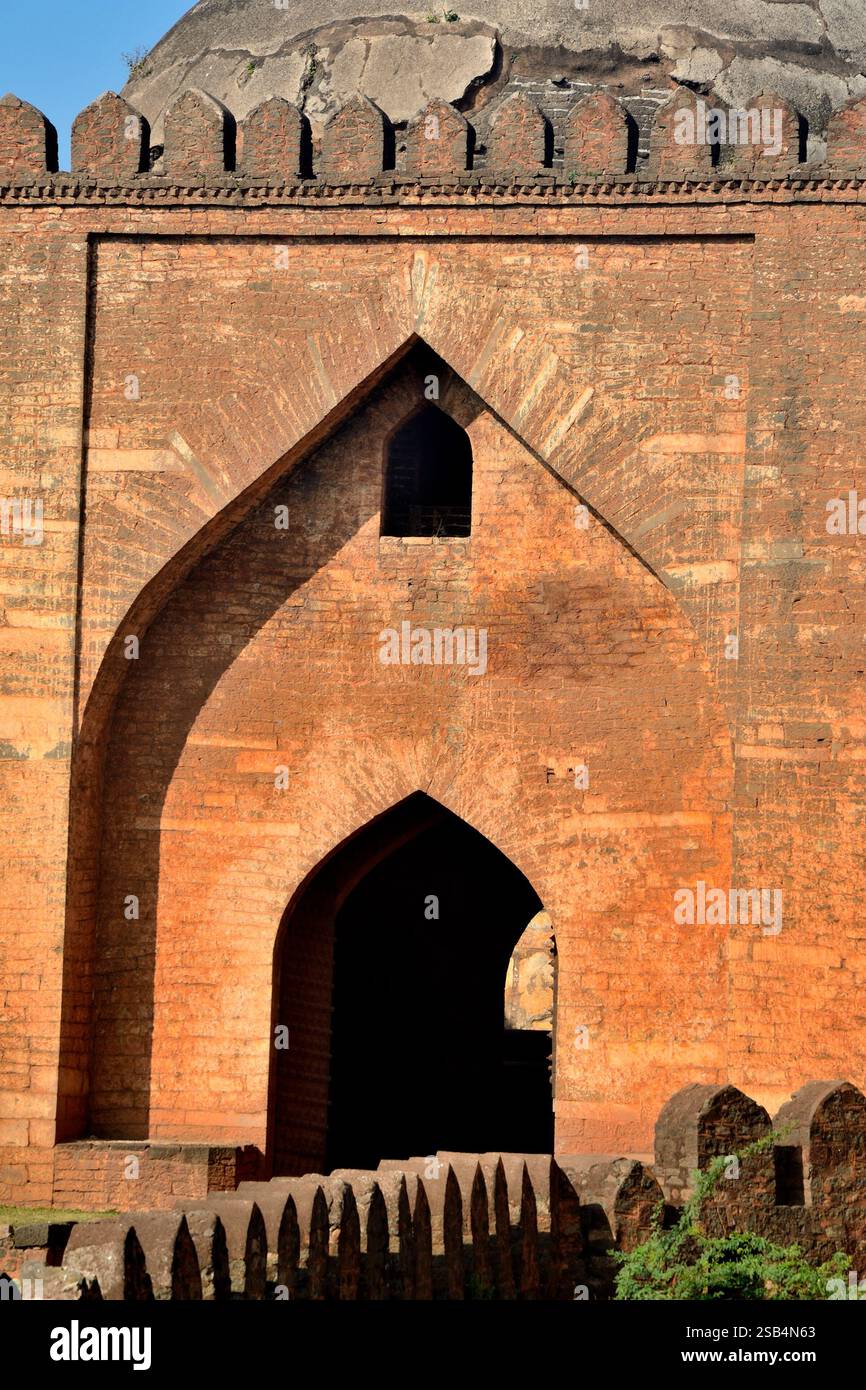 Fortification wall of the Bidar fort, built by Sultan Alla-Ud-Din ...