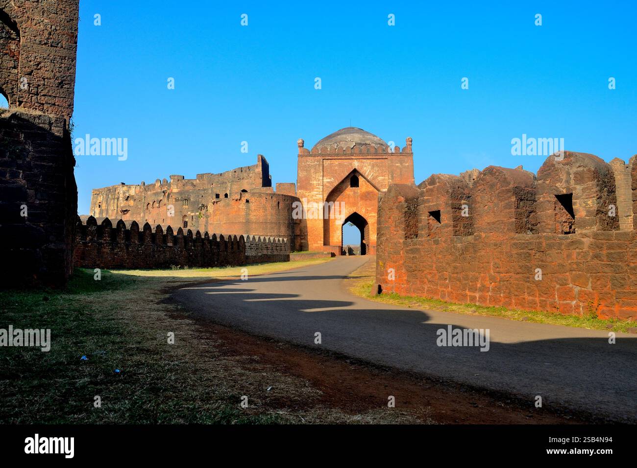 Fortification wall of the Bidar fort, built by Sultan Alla-Ud-Din ...