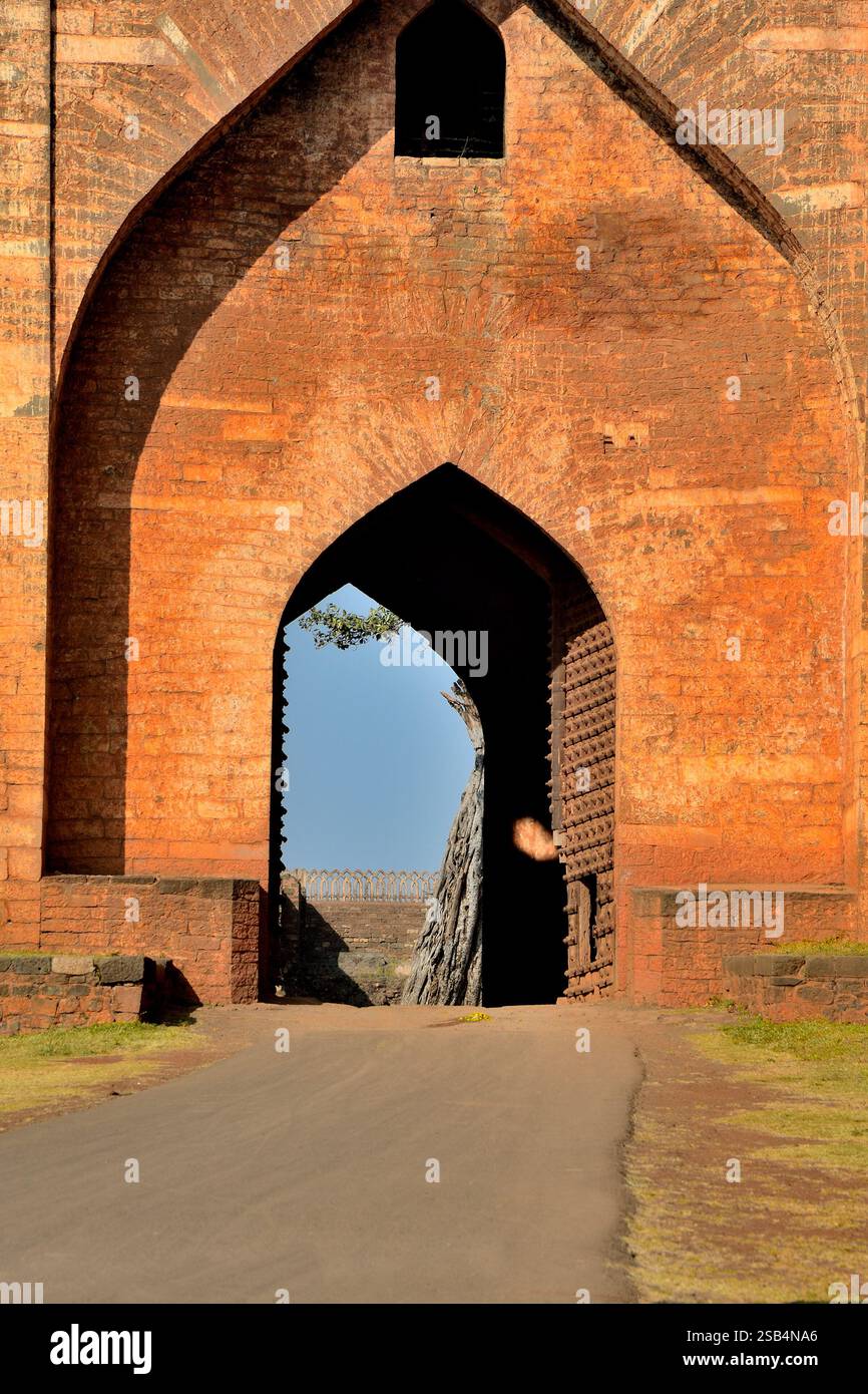 Fortification wall of the Bidar fort, built by Sultan Alla-Ud-Din ...