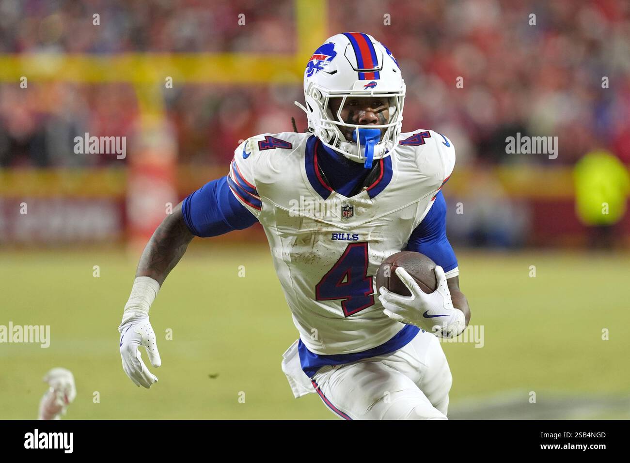 Buffalo Bills running back James Cook runs the ball during the first ...