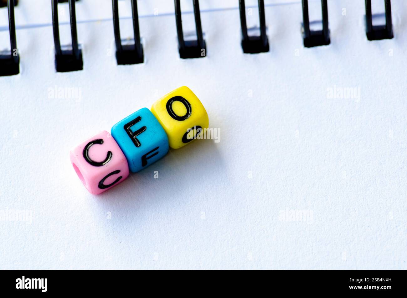 CFO text on colorful plastic alphabet beads representing Chief ...