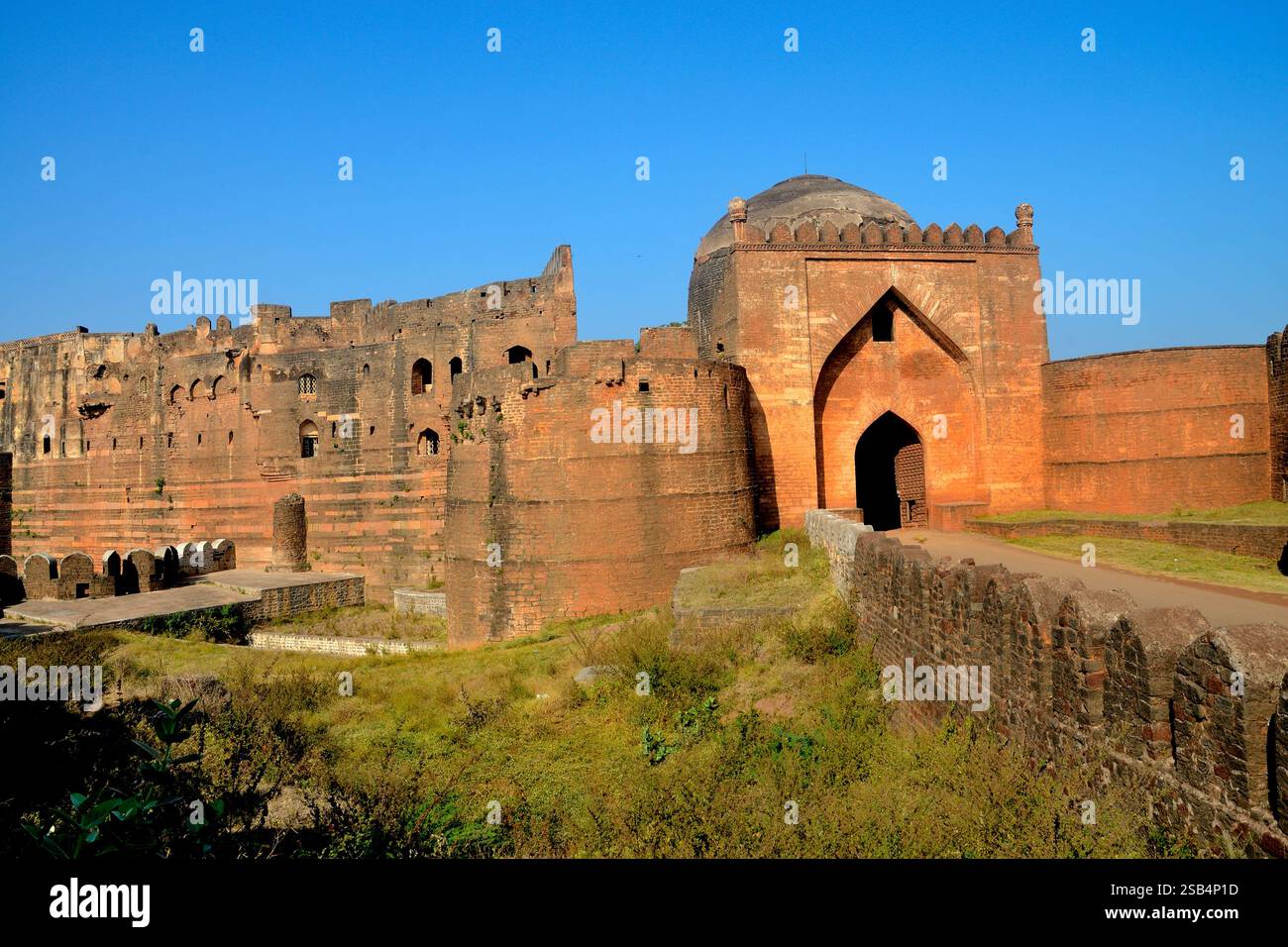 Fortification wall of the Bidar fort, built by Sultan Alla-Ud-Din ...