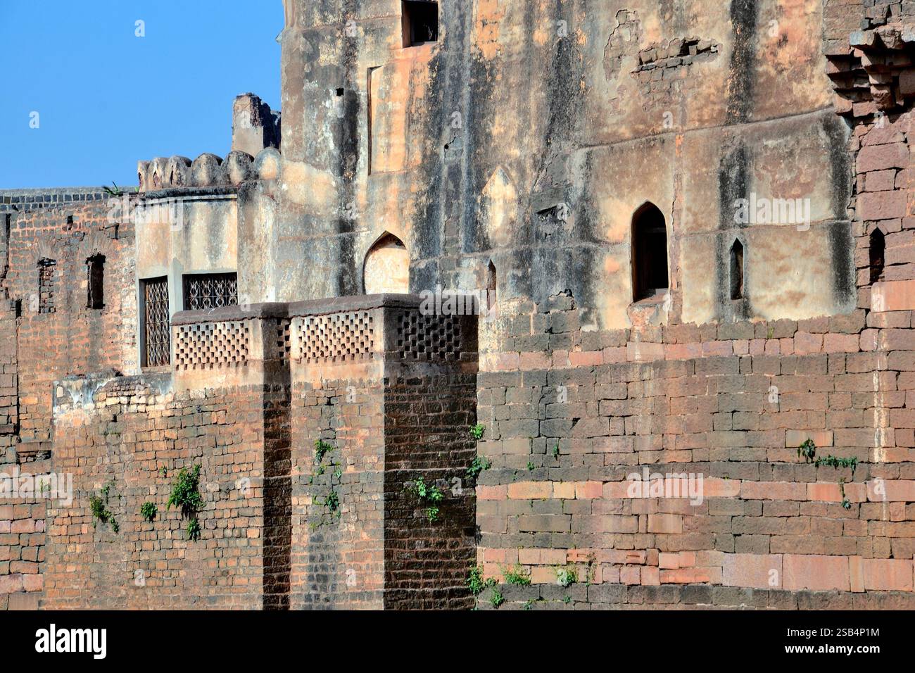 Fortification wall of the Bidar fort, built by Sultan Alla-Ud-Din ...