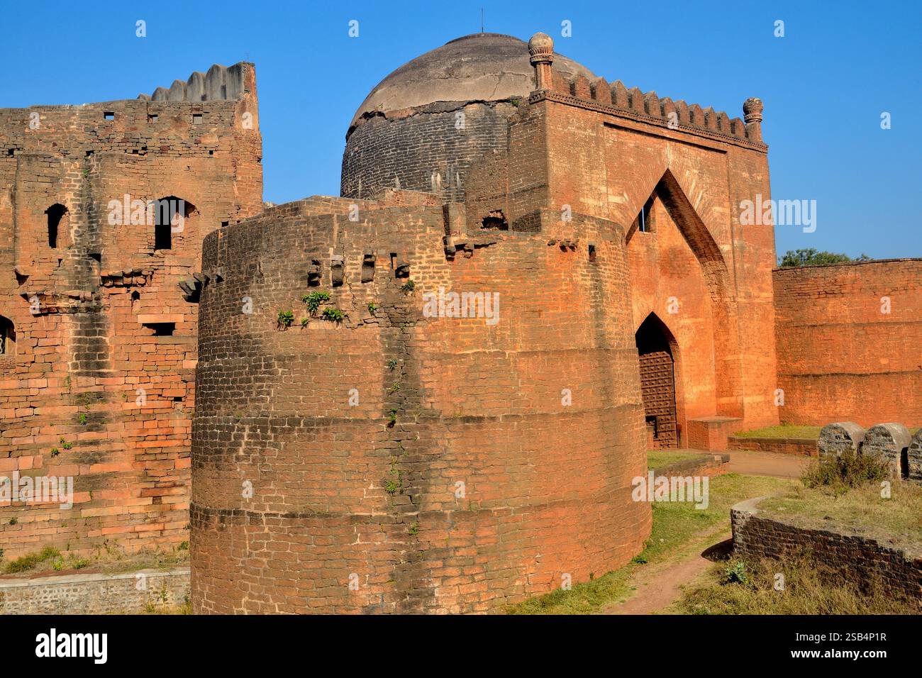 Fortification wall of the Bidar fort, built by Sultan Alla-Ud-Din ...
