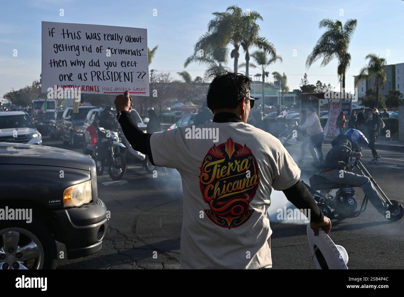 January 31, 2025, San Diego, California, USA: Mini-bikers and a large ...