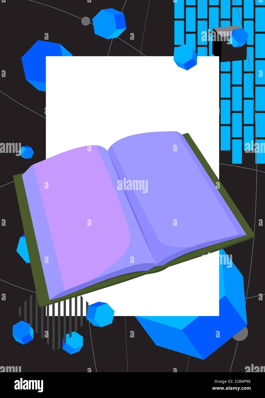 Book geometrical graphic retro theme background. Minimal geometric ...