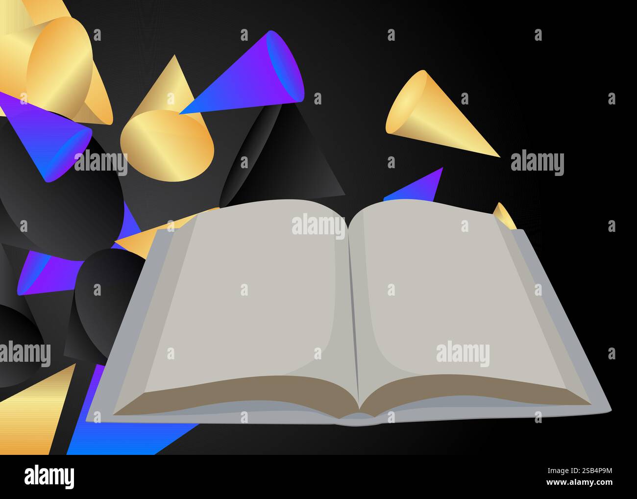 Book geometrical graphic retro theme background. Minimal geometric ...