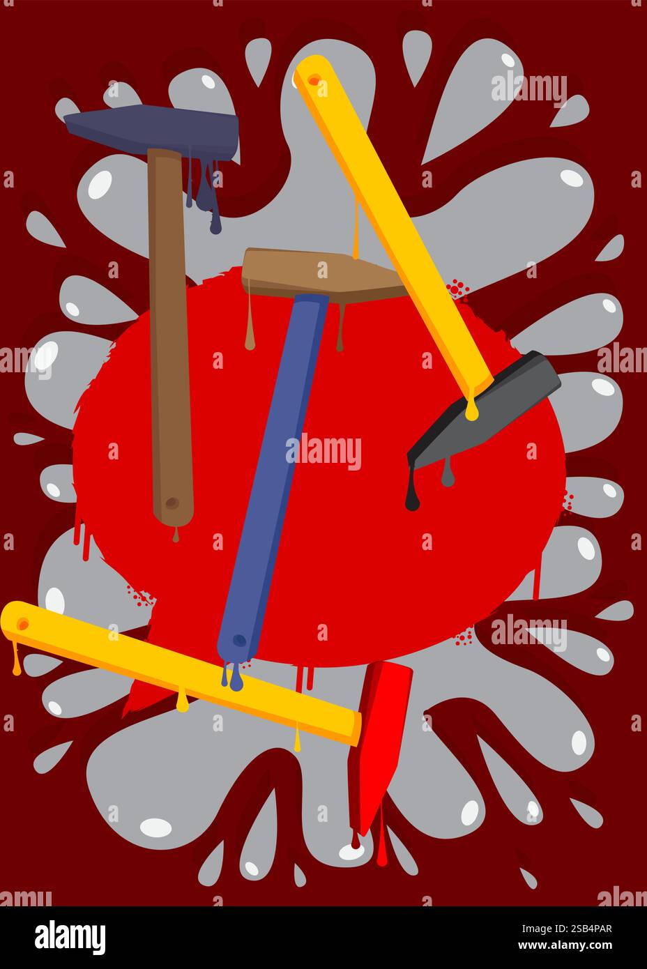 Hammer graffiti. Abstract modern street art decoration performed in ...
